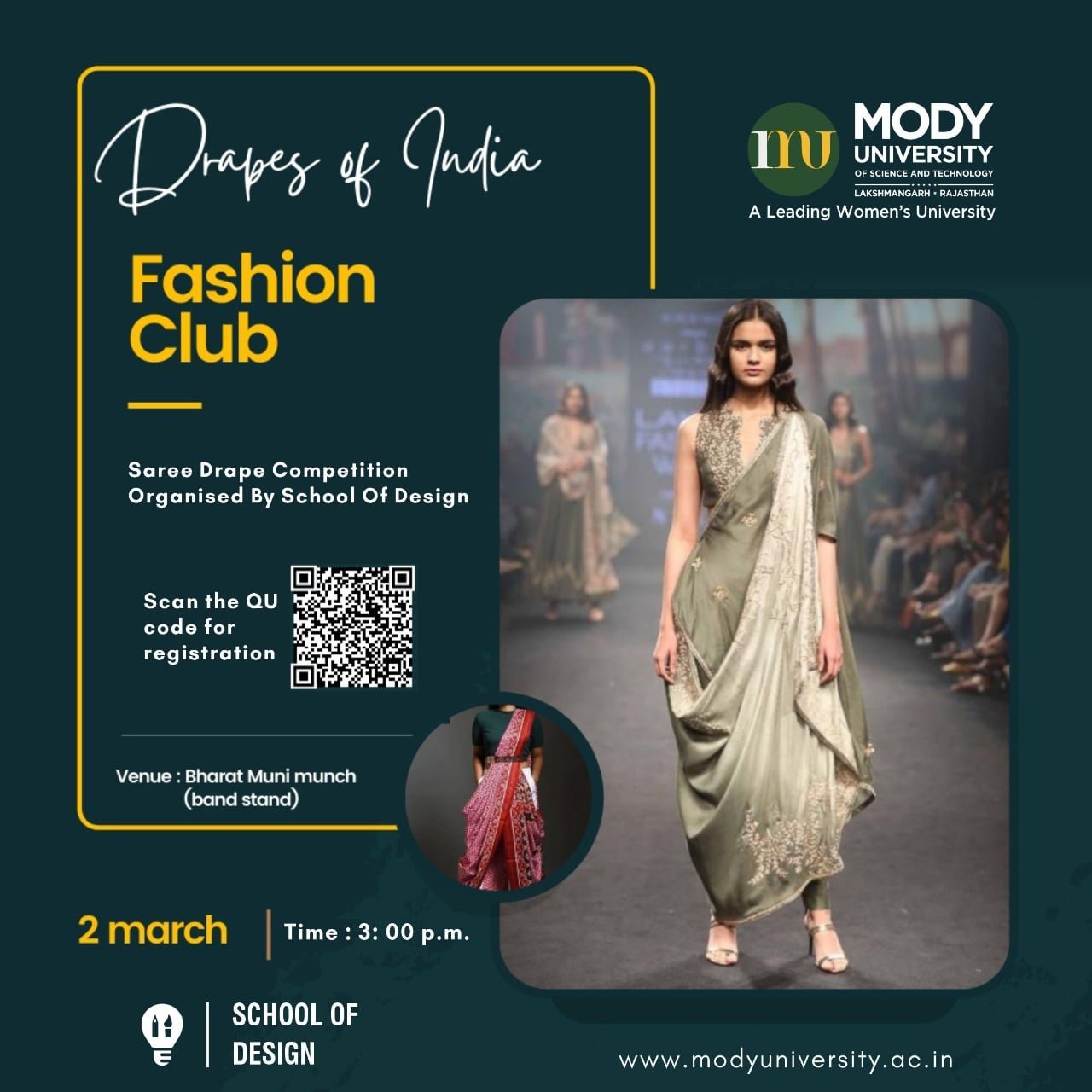 Drapes of India - Fashion Club activity - Mody University