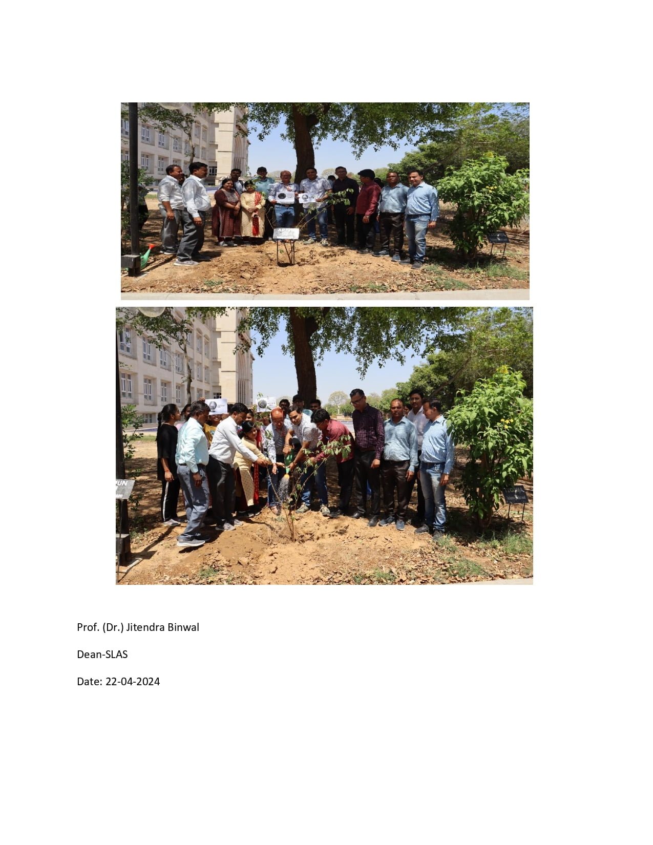 Plantation activity by students and STAFF of SLAS MUST on World's Earth ...