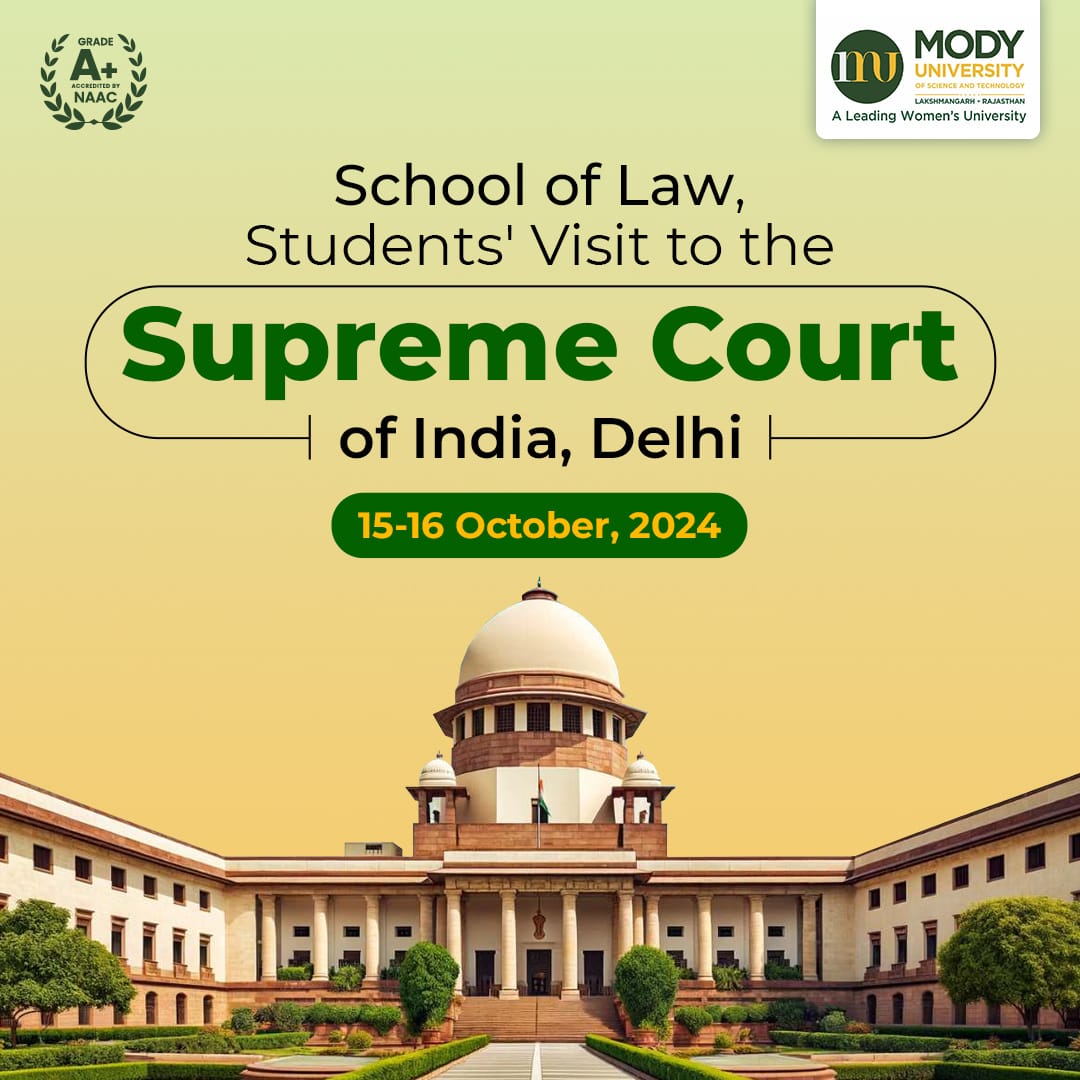 SOL STUDENT'S VISIT TO THE SUPREME COURT OF INDIA, DELHI - Mody University