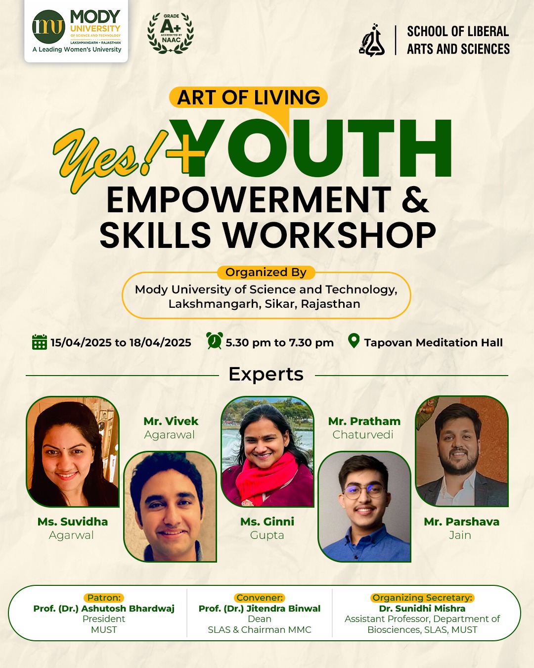 YOUTH EMPOWERMENT & SKILLS WORKSHOP - Mody University