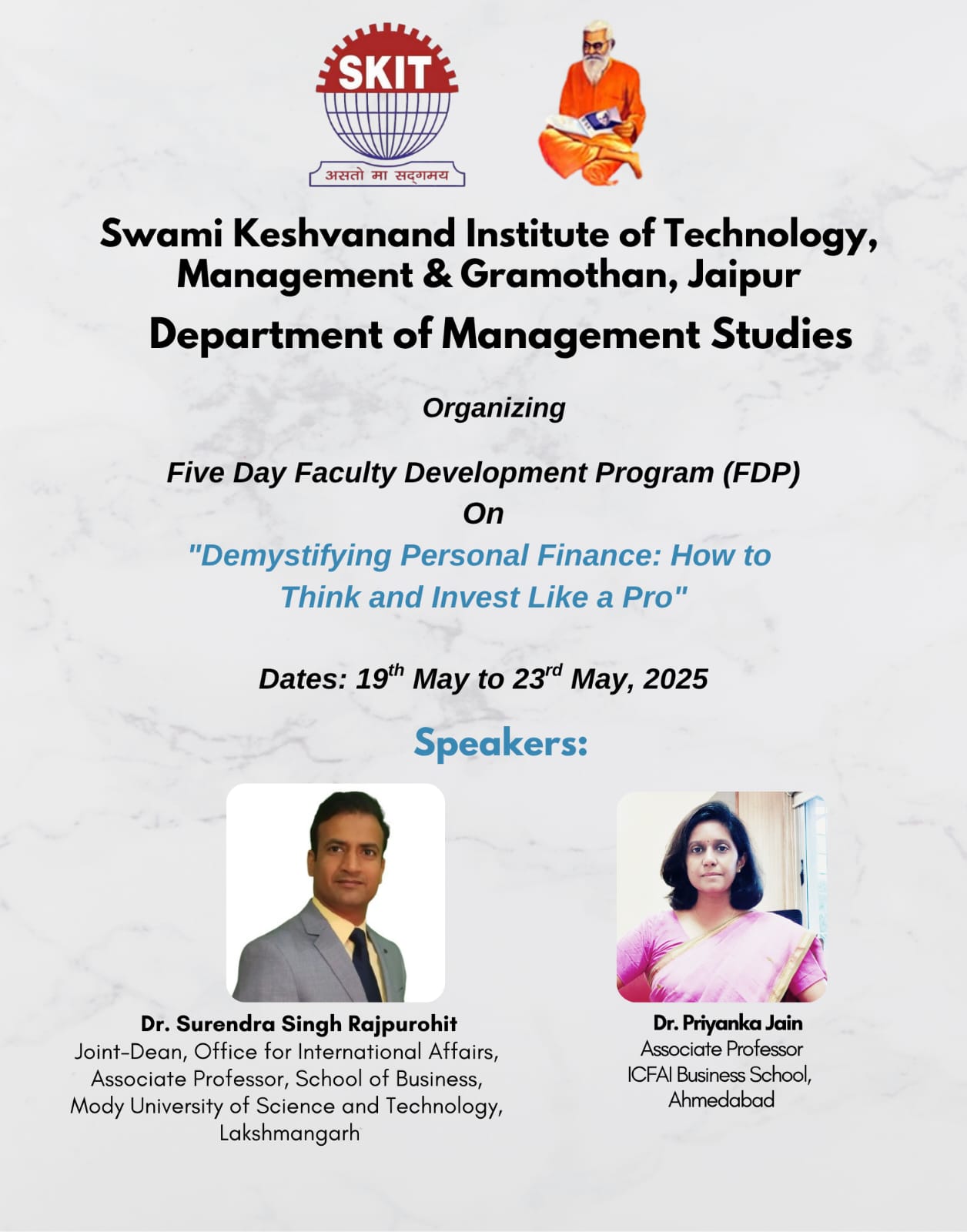Five Day Faculty Development Program - Mody University